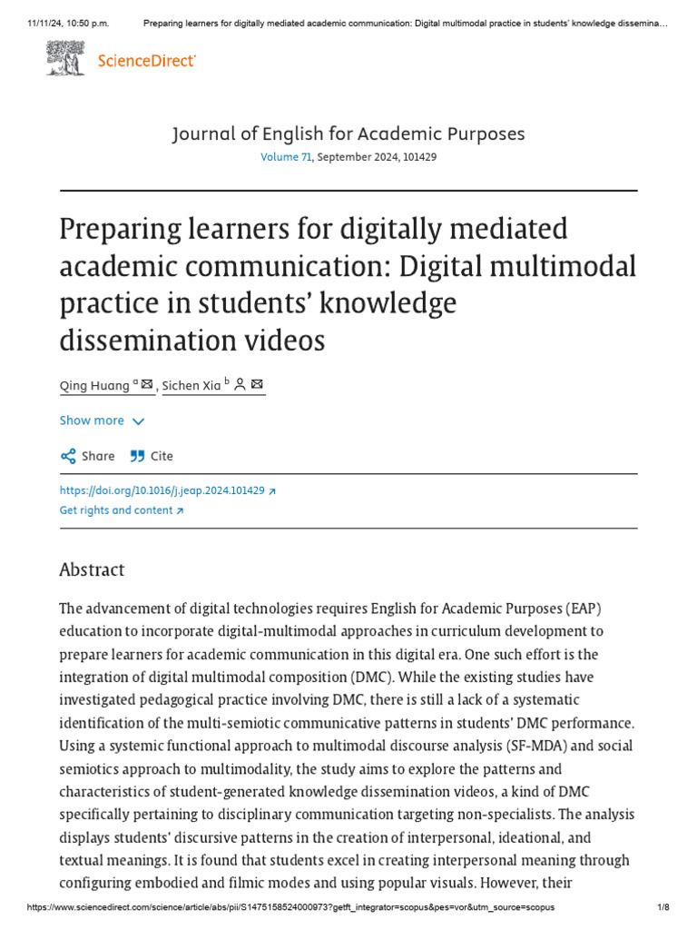 Preparing Learners For Digitally Mediated Academic Communication ...
