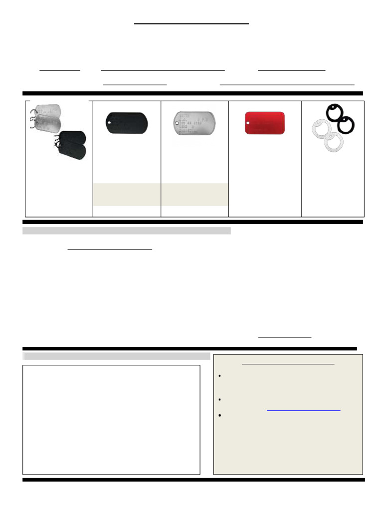 Dog Tag Order Form | PDF
