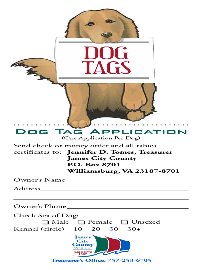 Sample Dog Tag Application | PDF