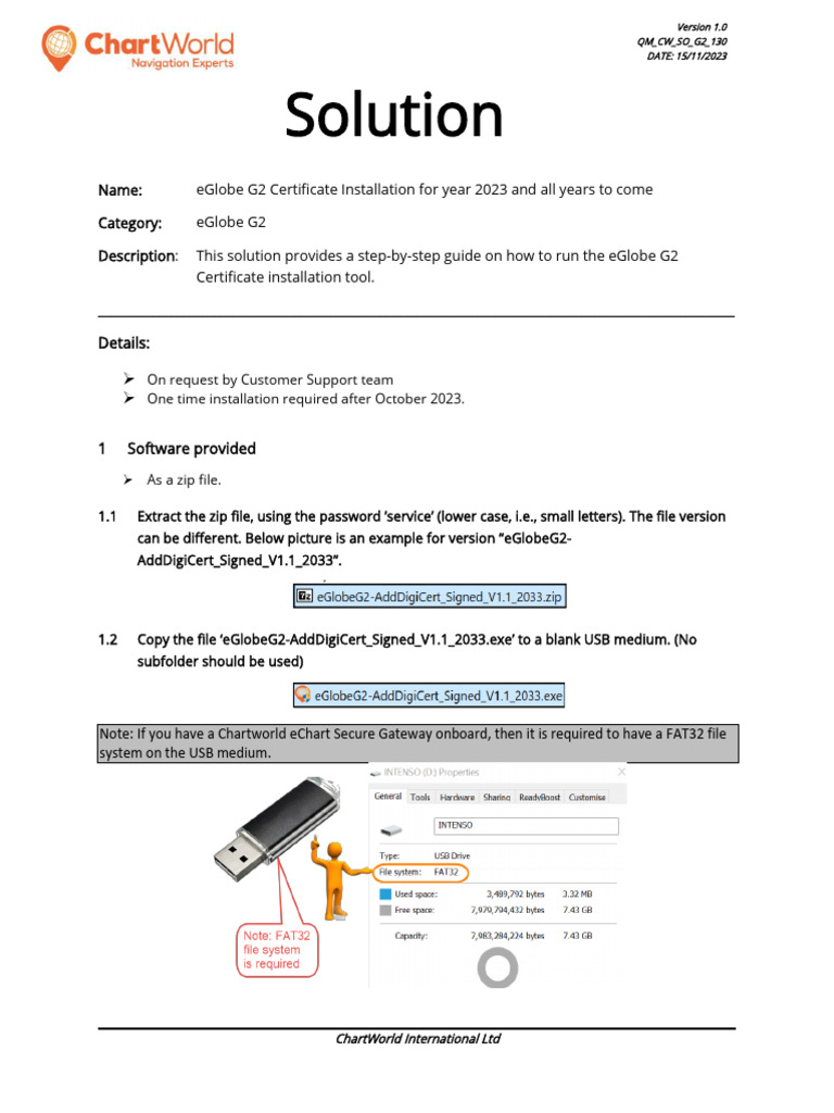 eGlobe G2 Certificate Installation Guide | PDF | Usb | Computer Engineering
