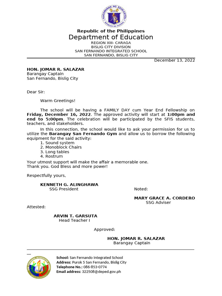letter to captain | PDF