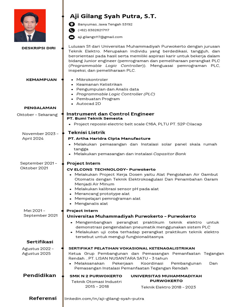 CV Aji Gilang Syah Putra-Junior Engineer | PDF