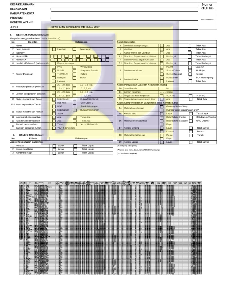 Data RTLH 2020 Desa Sandana | PDF