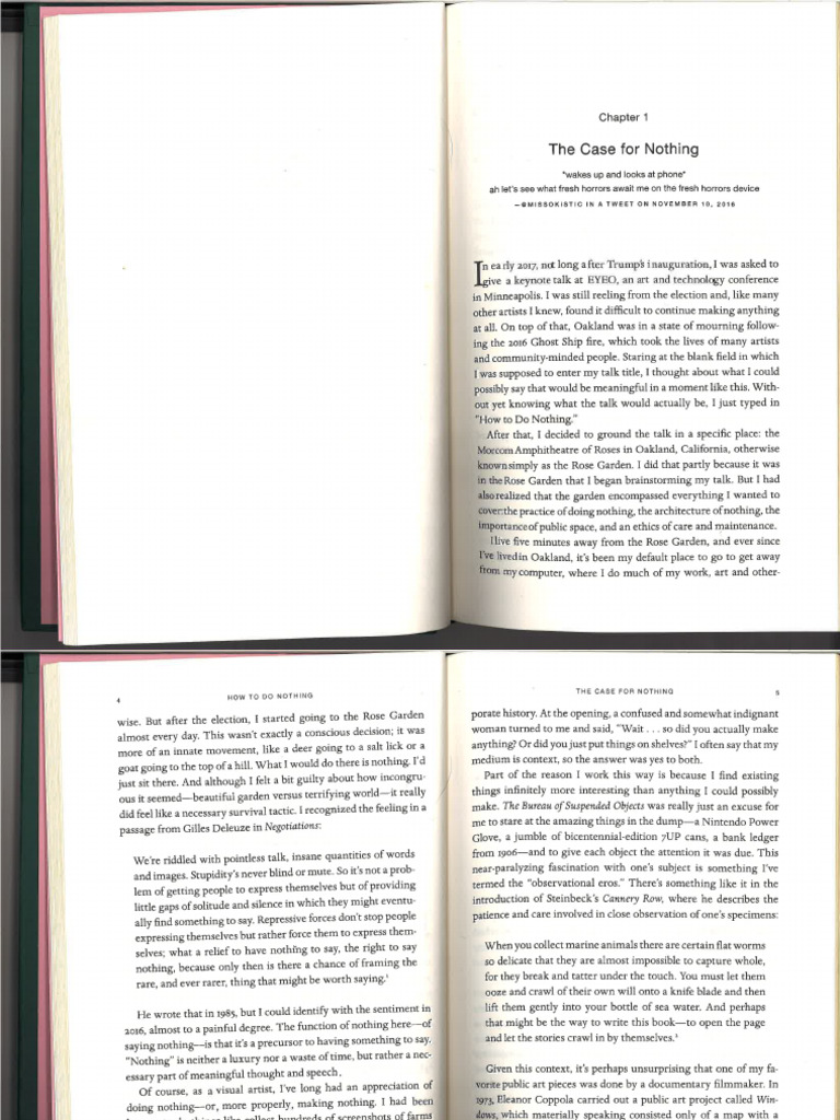 How - To - Do - Nothing - Ch. 1 | PDF
