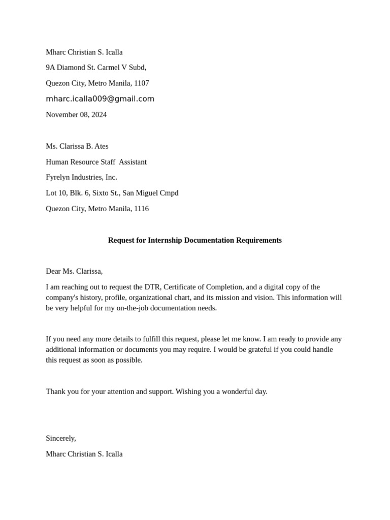 Request Letter | PDF