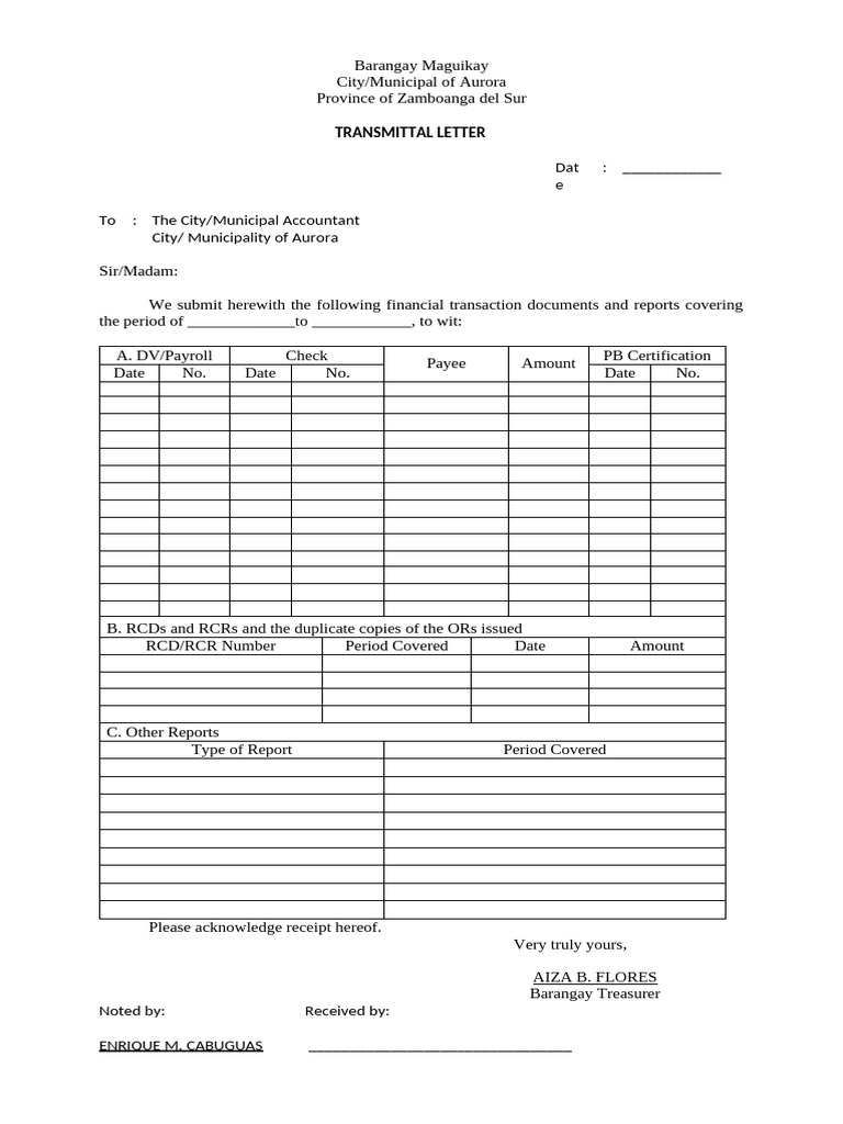 Annex B-Transmittal Letter | PDF