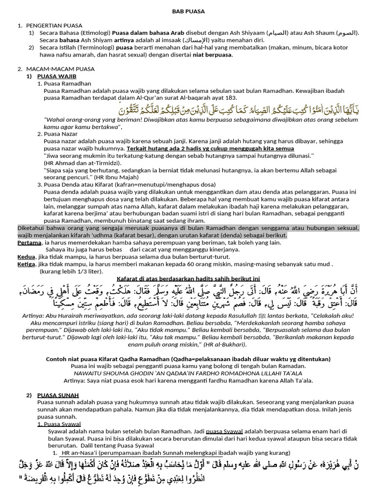 Bab Puasa | PDF