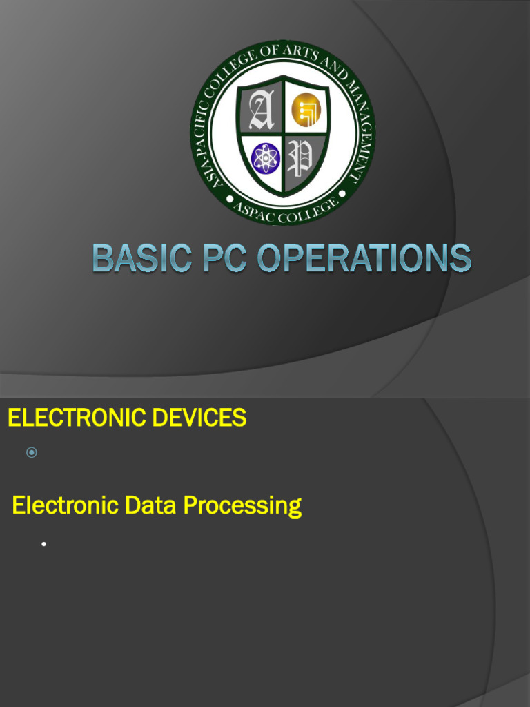 Basic PC Operations Lesson2 | PDF | Microcomputers | Software