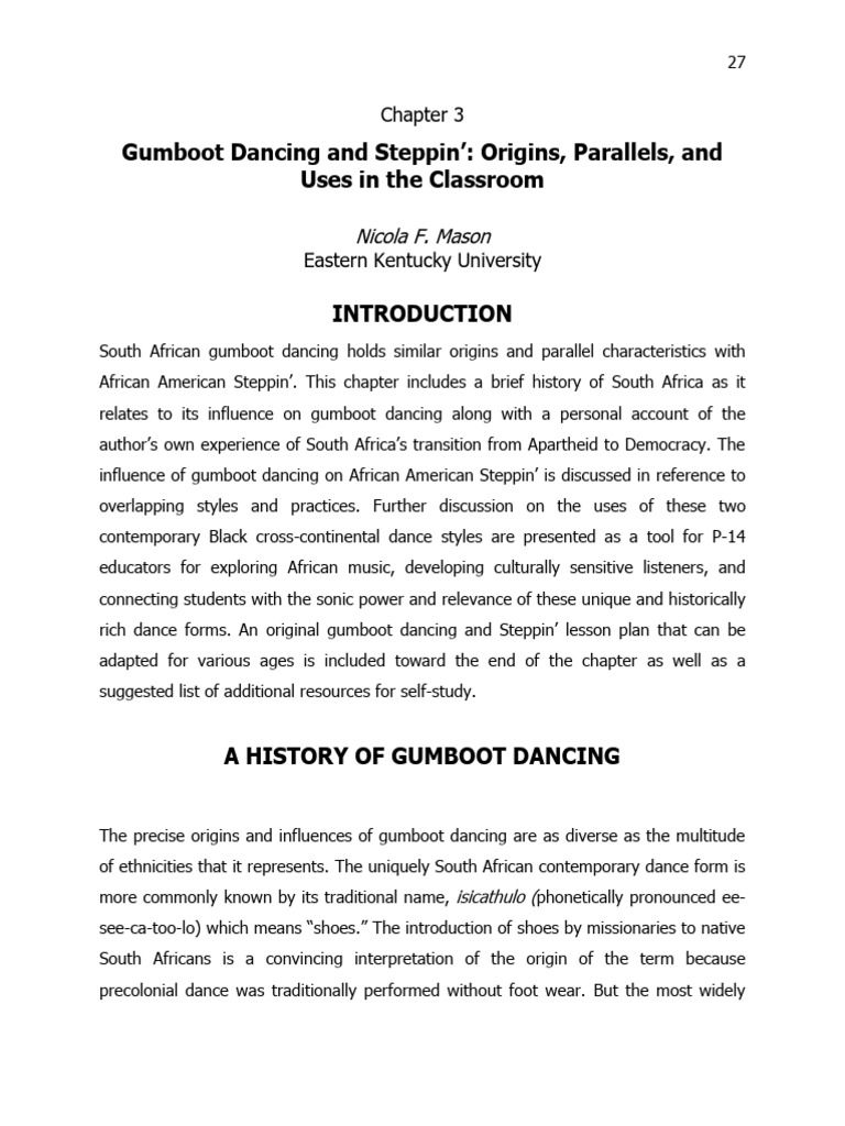 History of Gumboots Dance | PDF | Dances | Apartheid