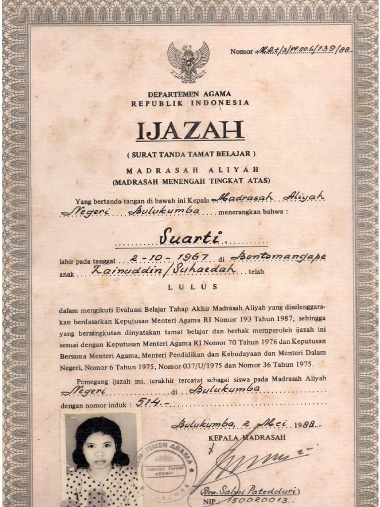 Ijazah Aliyah | PDF