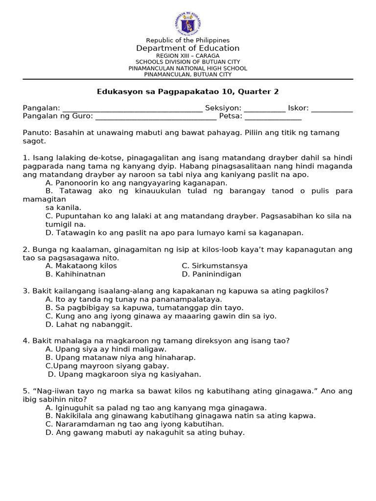 Esp 10 - Q2 | PDF