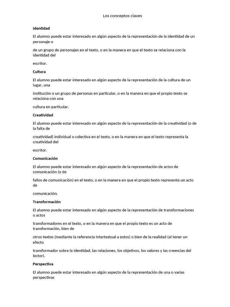 Conceptos Claves | PDF | Oración (Lingüística) | Gramática