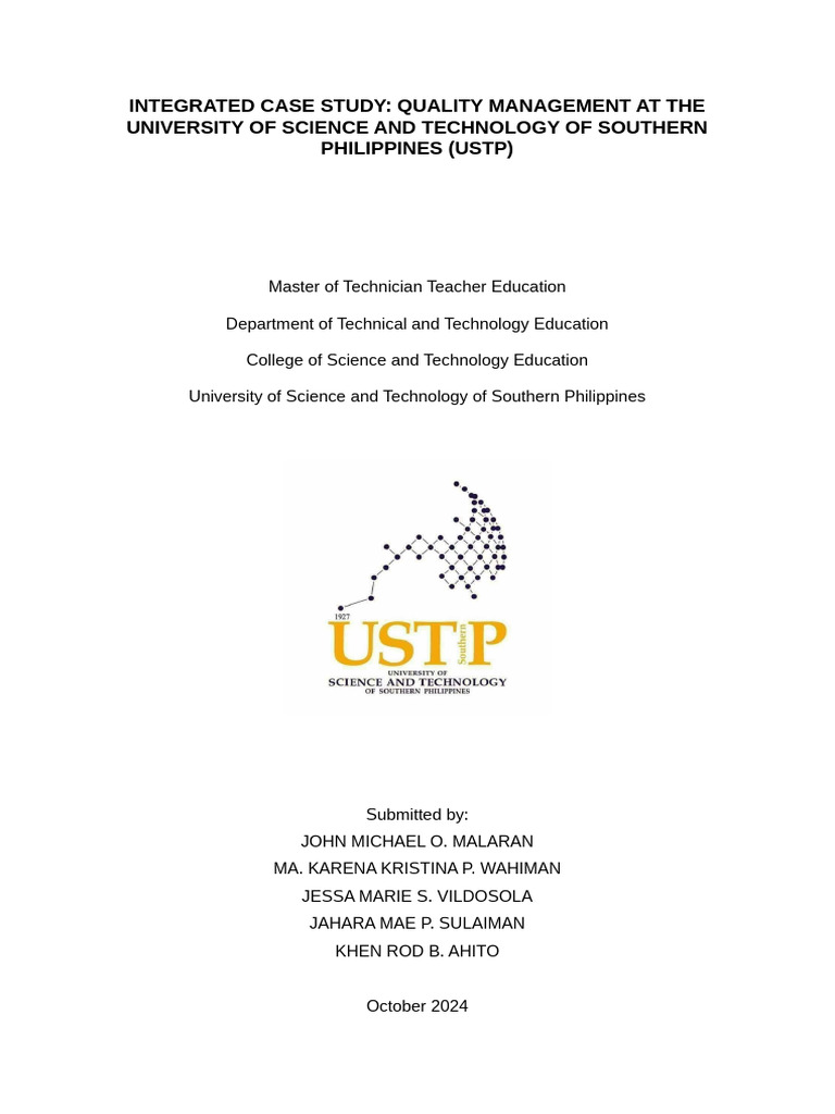 Integrated Case Study On TQF | PDF | Quality Management | Iso 9000