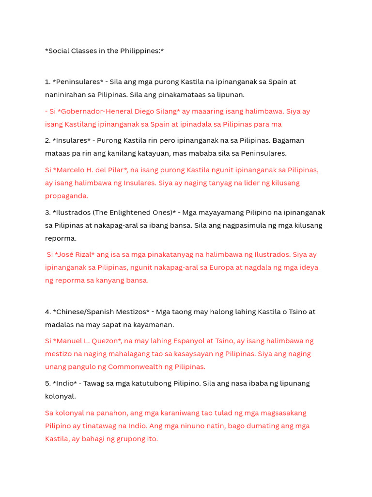 Social Classes in The Philippines | PDF