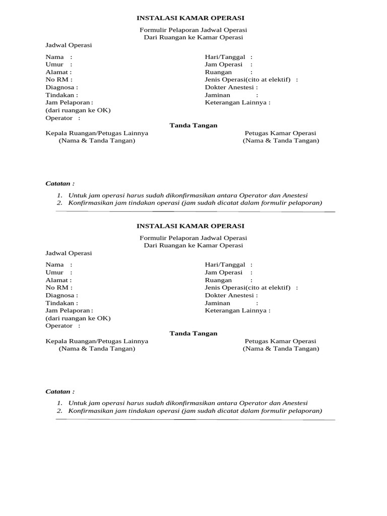 Instalasi Kamar Operasi | PDF