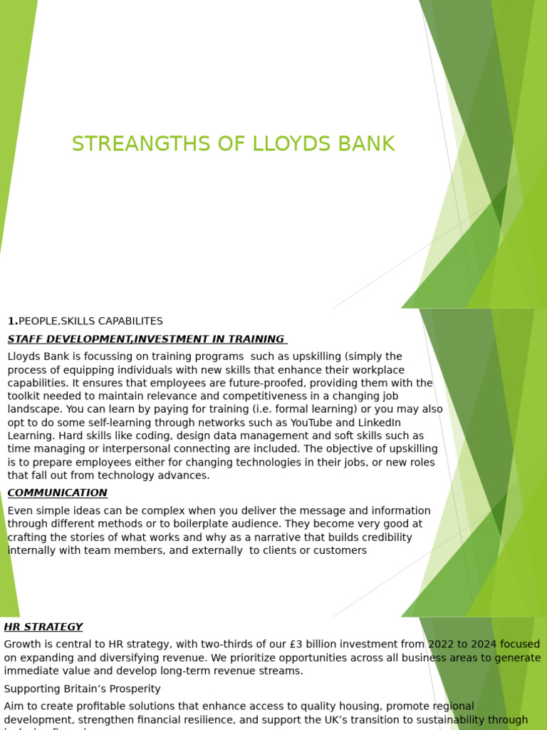Streangths of Lloyds Bank | PDF | Banks | Employment