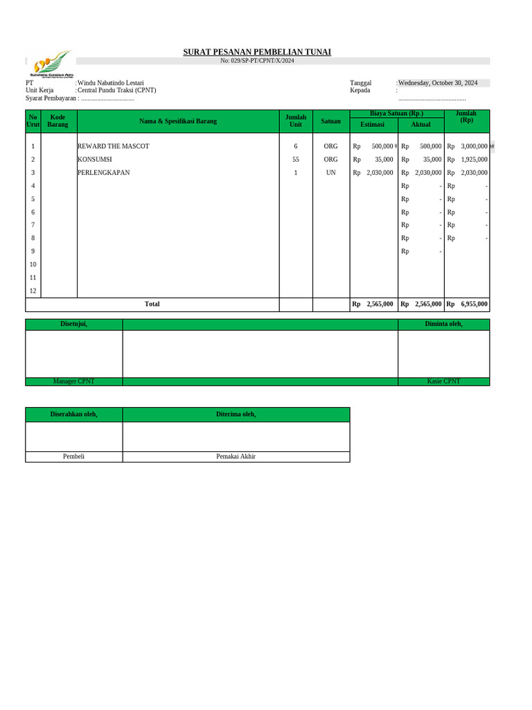 Estimasi Biaya KKT | PDF