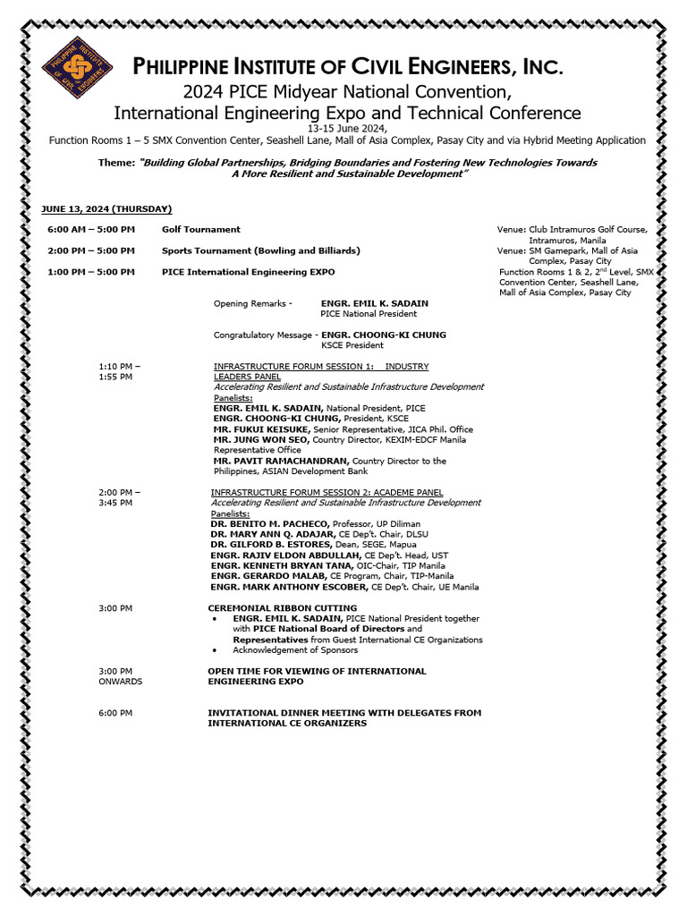 2024 PICE National Convention Overview | PDF | Engineering
