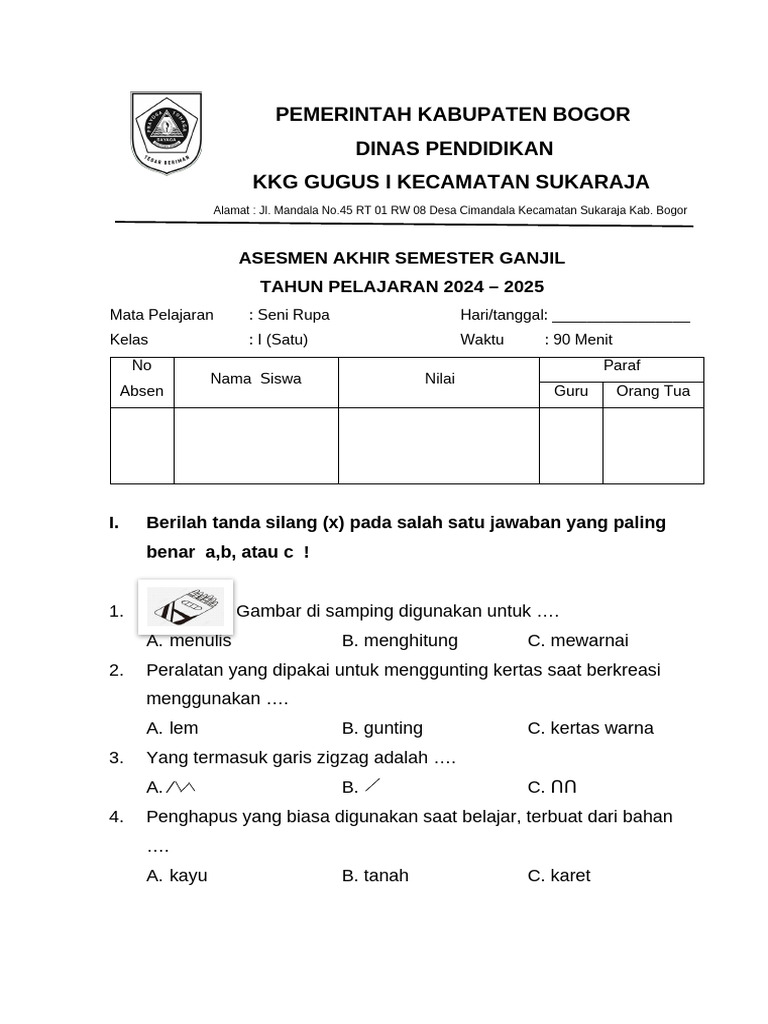 Soal Aas Seni Rupa | PDF