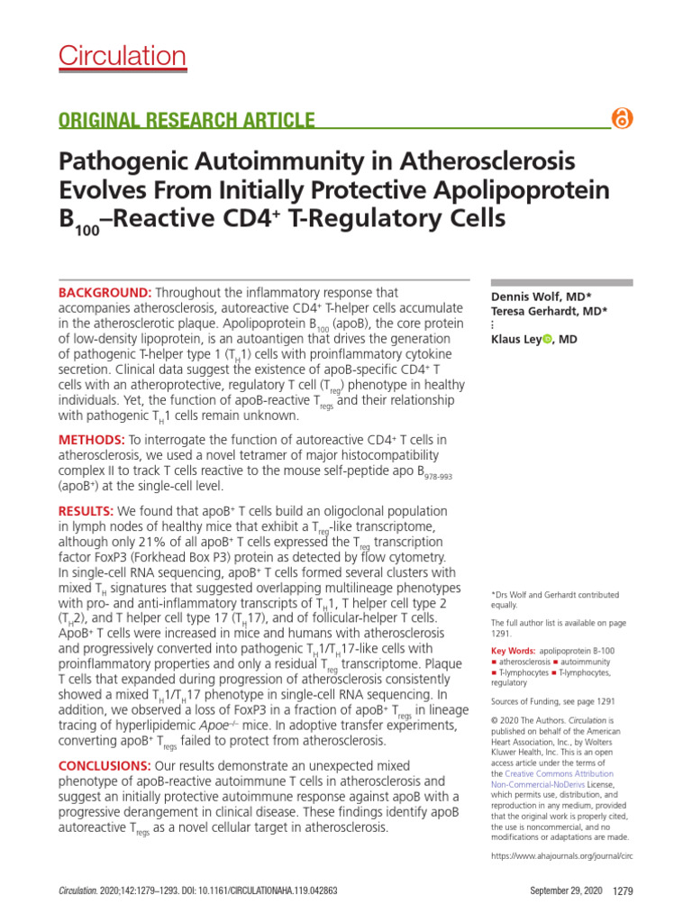 Apoliproteina B 100 y RCV | PDF | T Helper Cell | T Cell