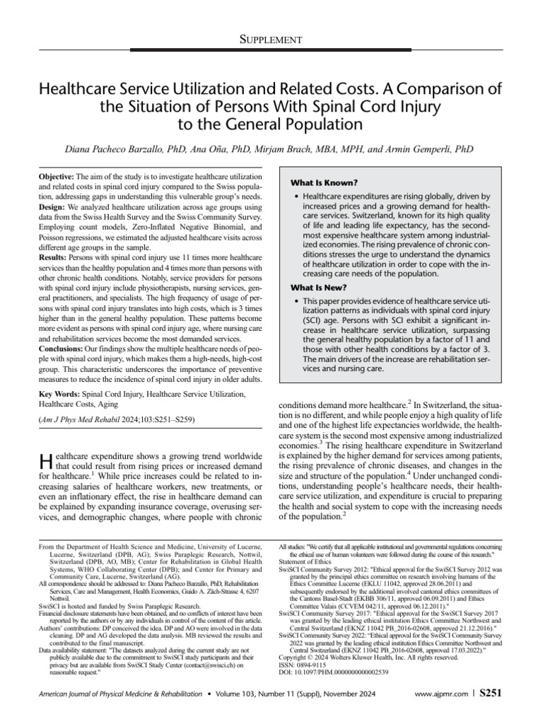 Healthcare Service Utilization and Related Costs | PDF | Health Care ...