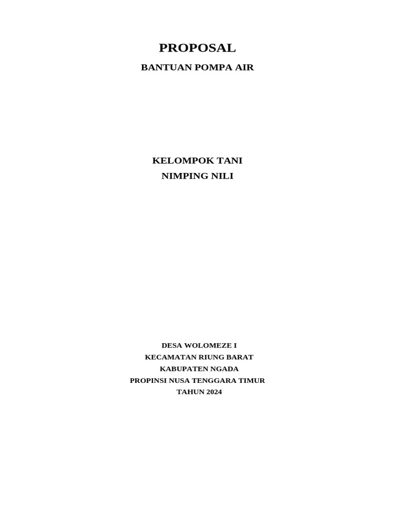 Proposal Permohonan Mesin Bor Air | PDF