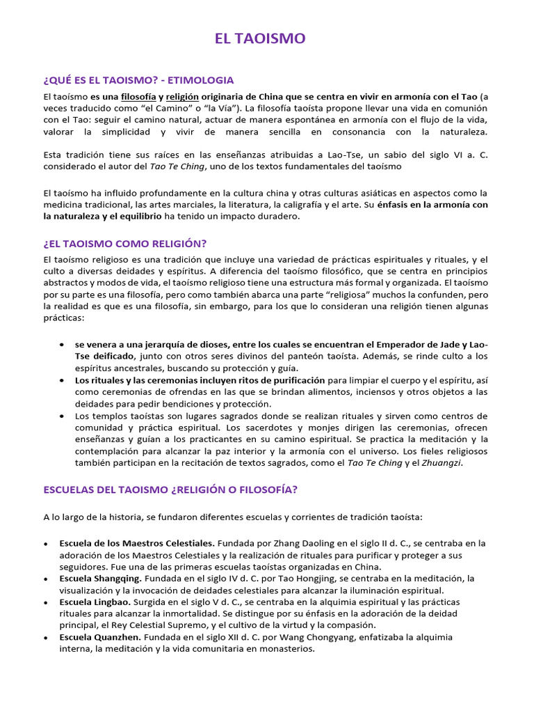 Introducción al Taoísmo: Filosofía y Religión | PDF | Yin y yang | Tao