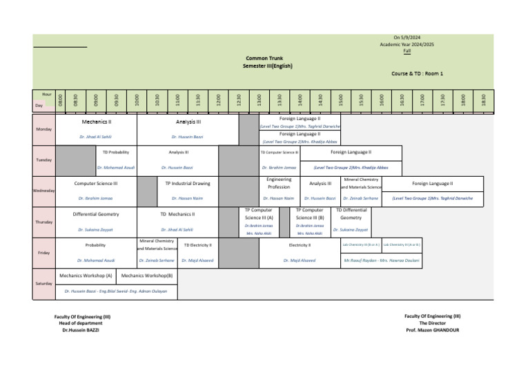TC Program 24-25 Fall Official SEM III ENG | PDF | Physical Sciences