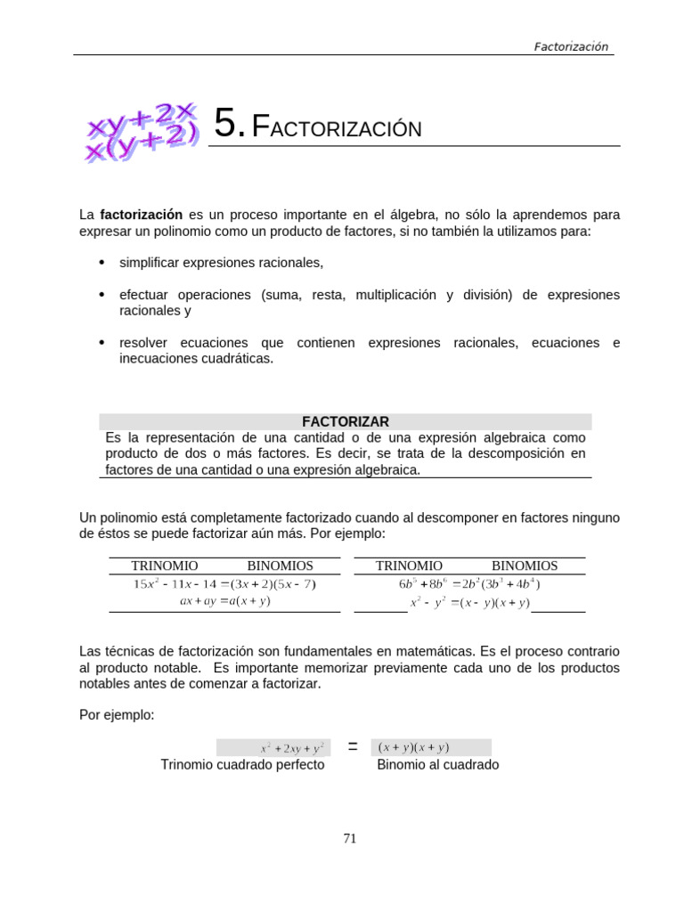 5 Factorización | PDF | Factorización | Álgebra abstracta