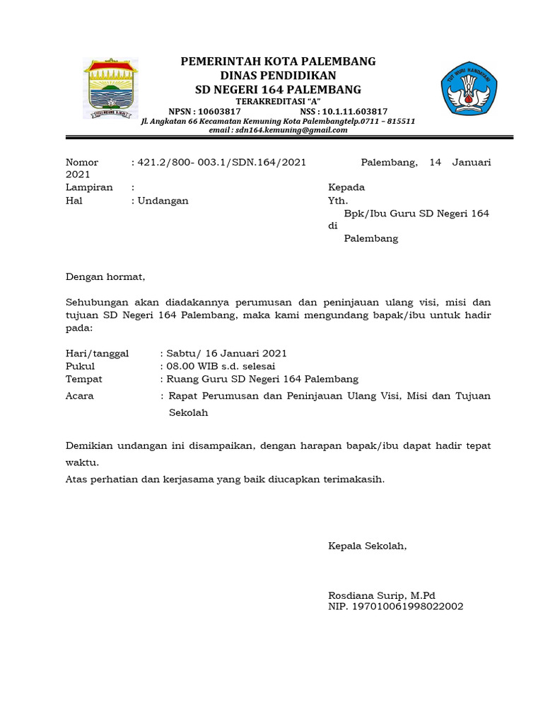 Undangan Rapat Visi-Misi | PDF