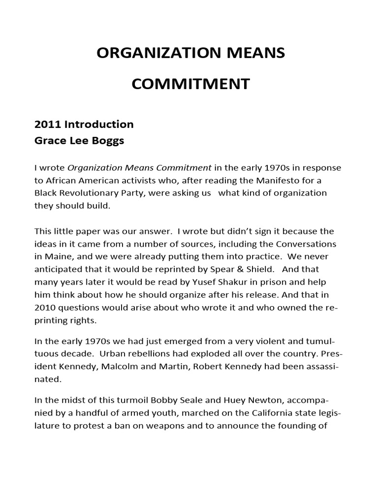 Boggs X Organization Means Commitment | PDF | Karl Marx | Rebellions
