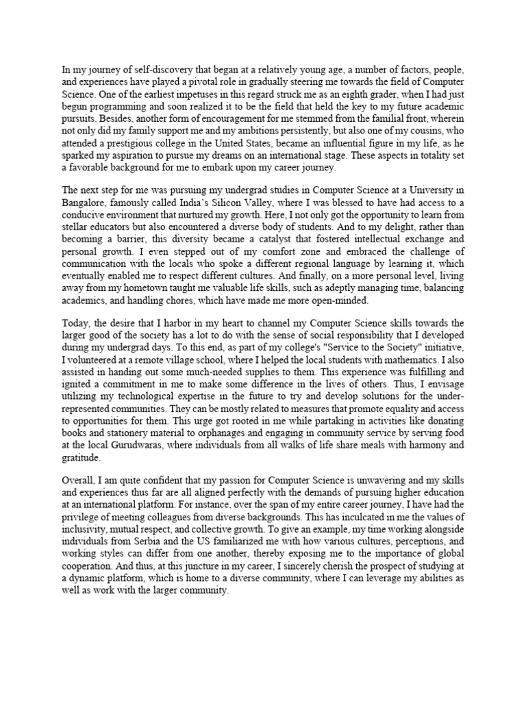 PersonalStatement PURDUE | PDF | Social Psychology