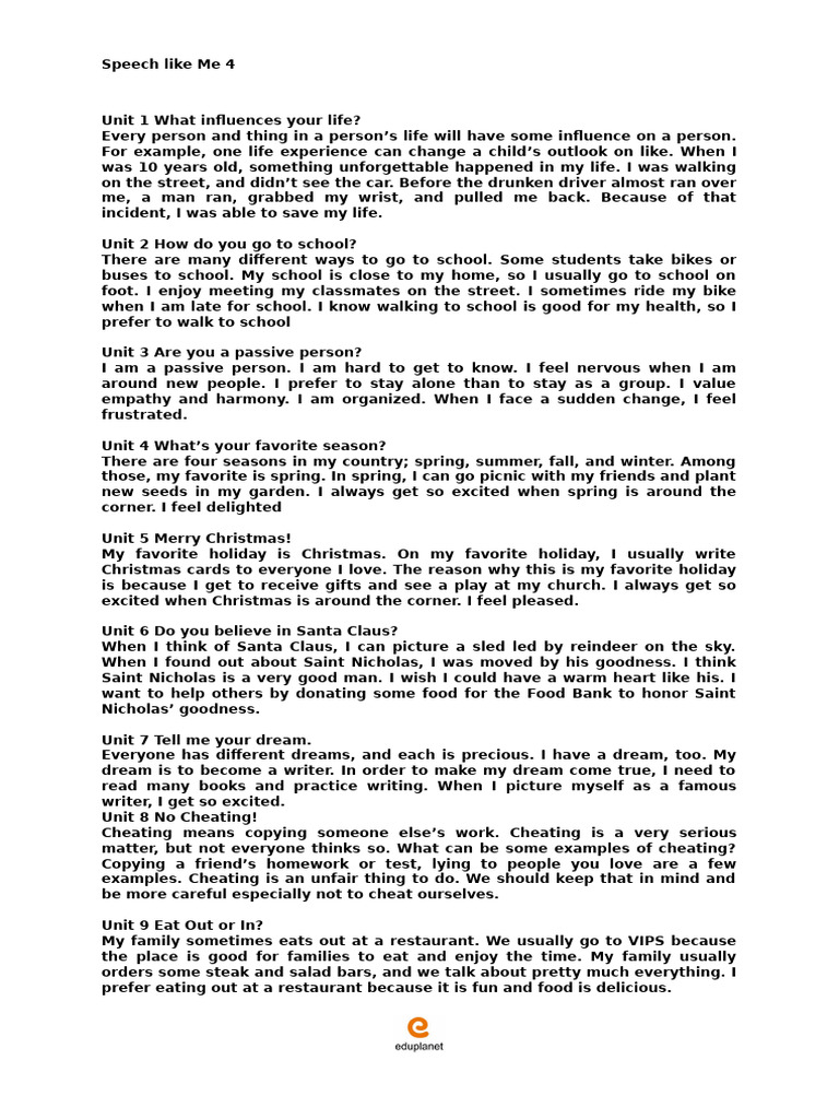 Speech Like Me 4 Script | PDF | Santa Claus