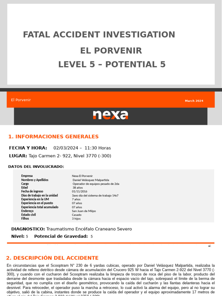 Abrangencia Fatal Accident Investigation Nexa EP ES | PDF