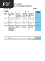 Acrostic Poetry Rubric | PDF