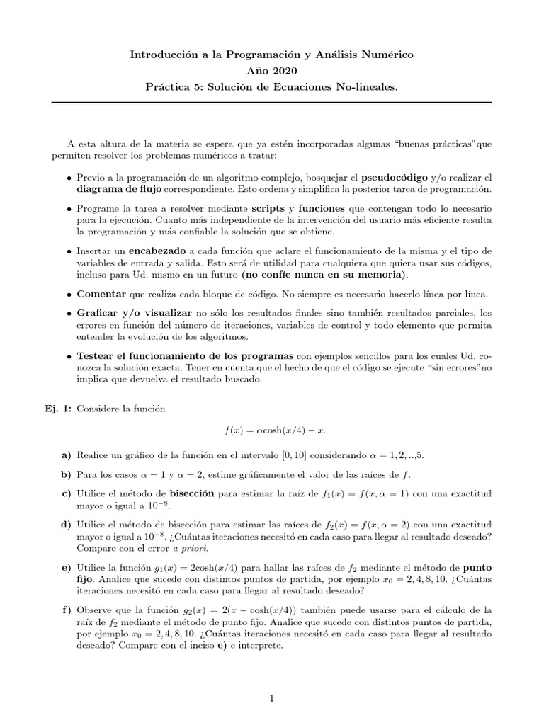 TP5 2020 | PDF | Análisis numérico | Algoritmos