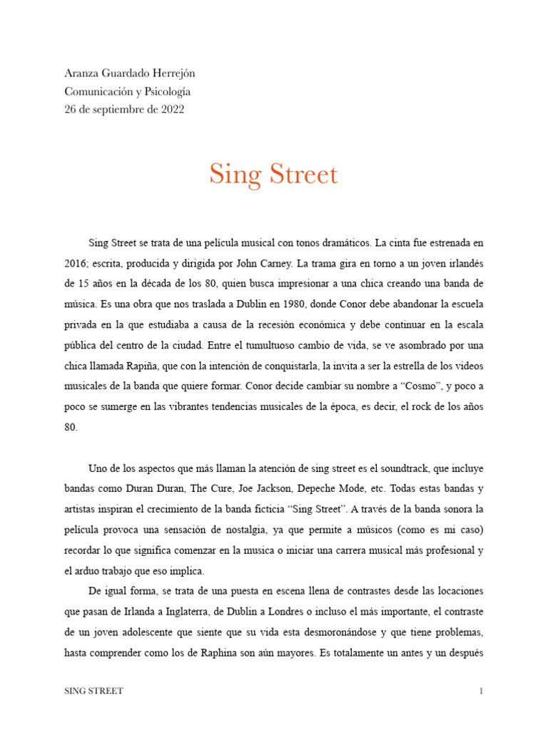 Sing Street | PDF
