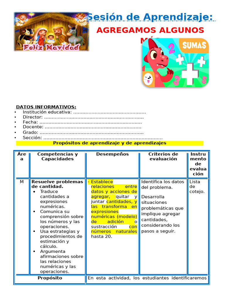 2° Sesión Día 2 Mat Agregamos Algunos Más | PDF