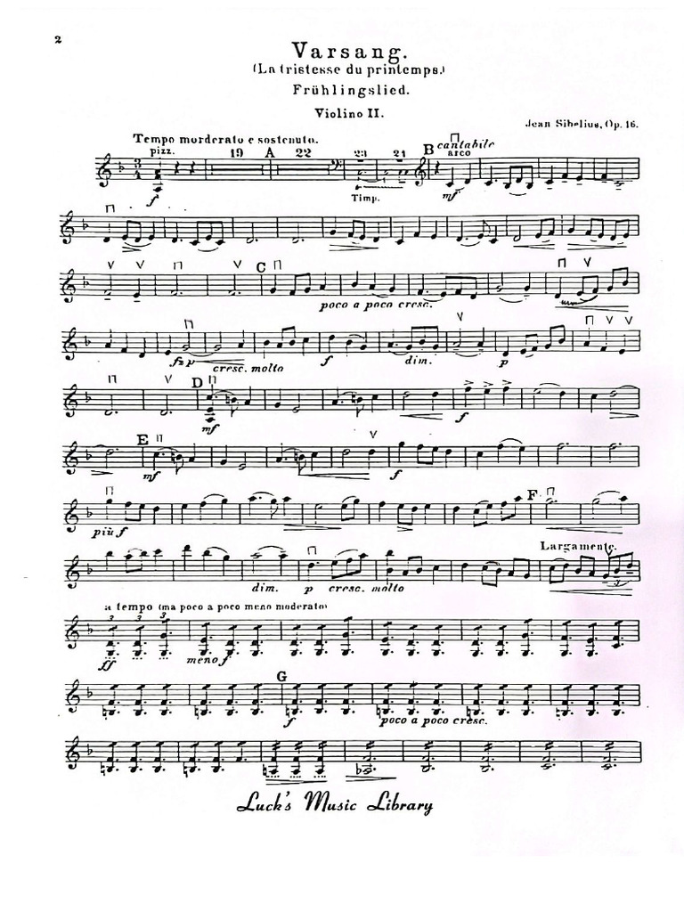 Sibelius Spring Song - Violin 2 | PDF