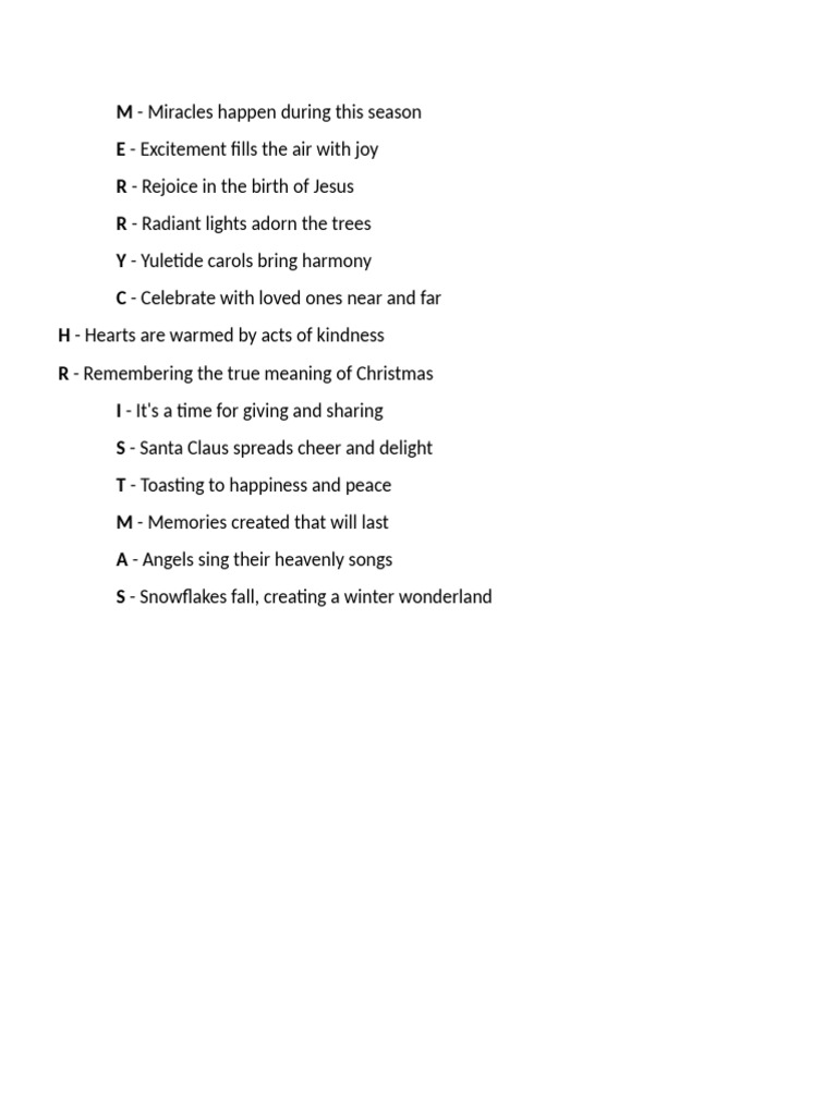 Acrostic Merry Christmas | PDF