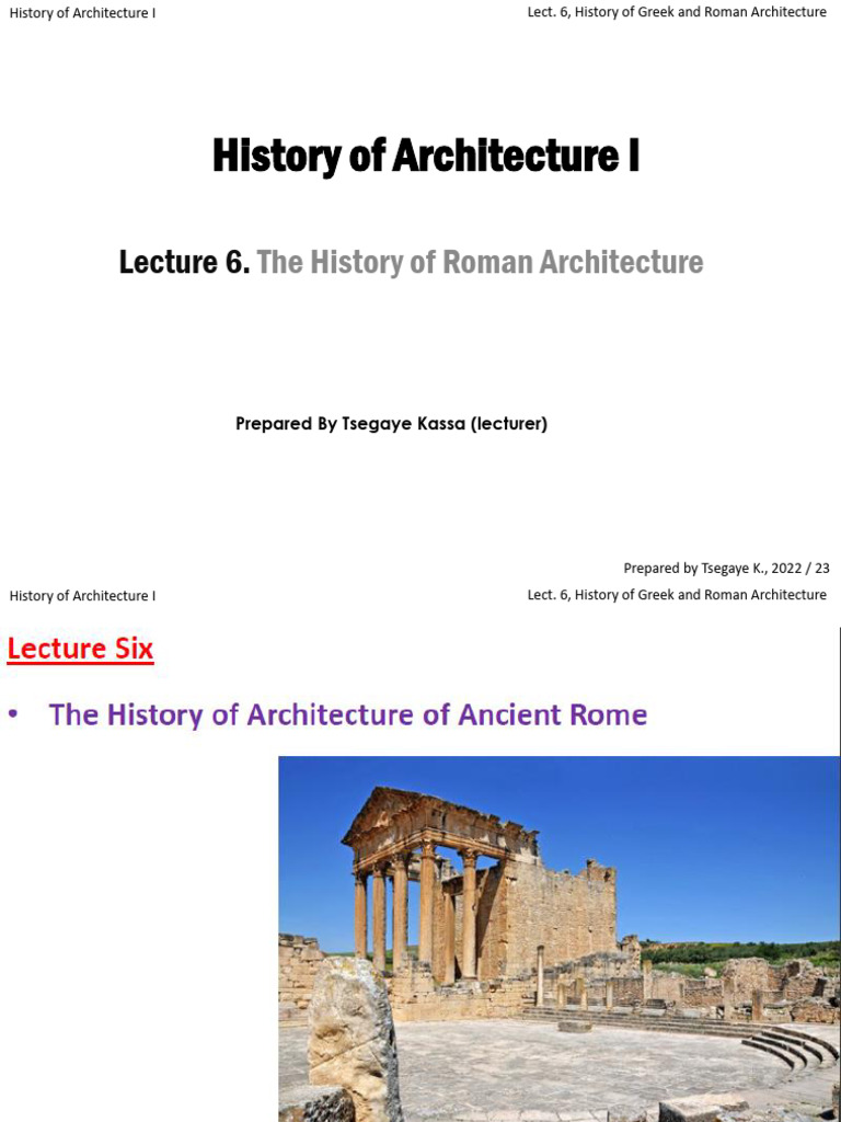 Lecture 6 - History of Architecture of Ancient Rome | PDF | Roman ...