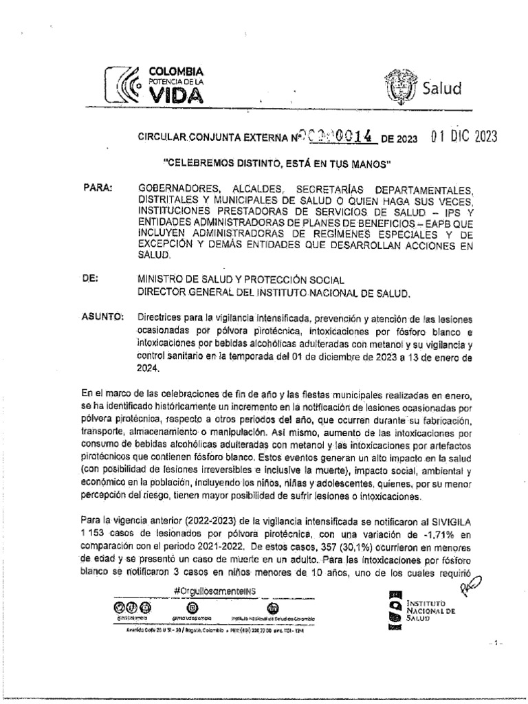 Circular Conjunta Externa No 0014 de 2023 | PDF