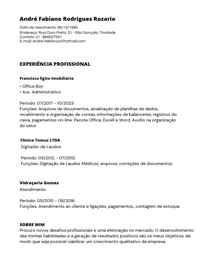 André Fabiano Currículo | PDF