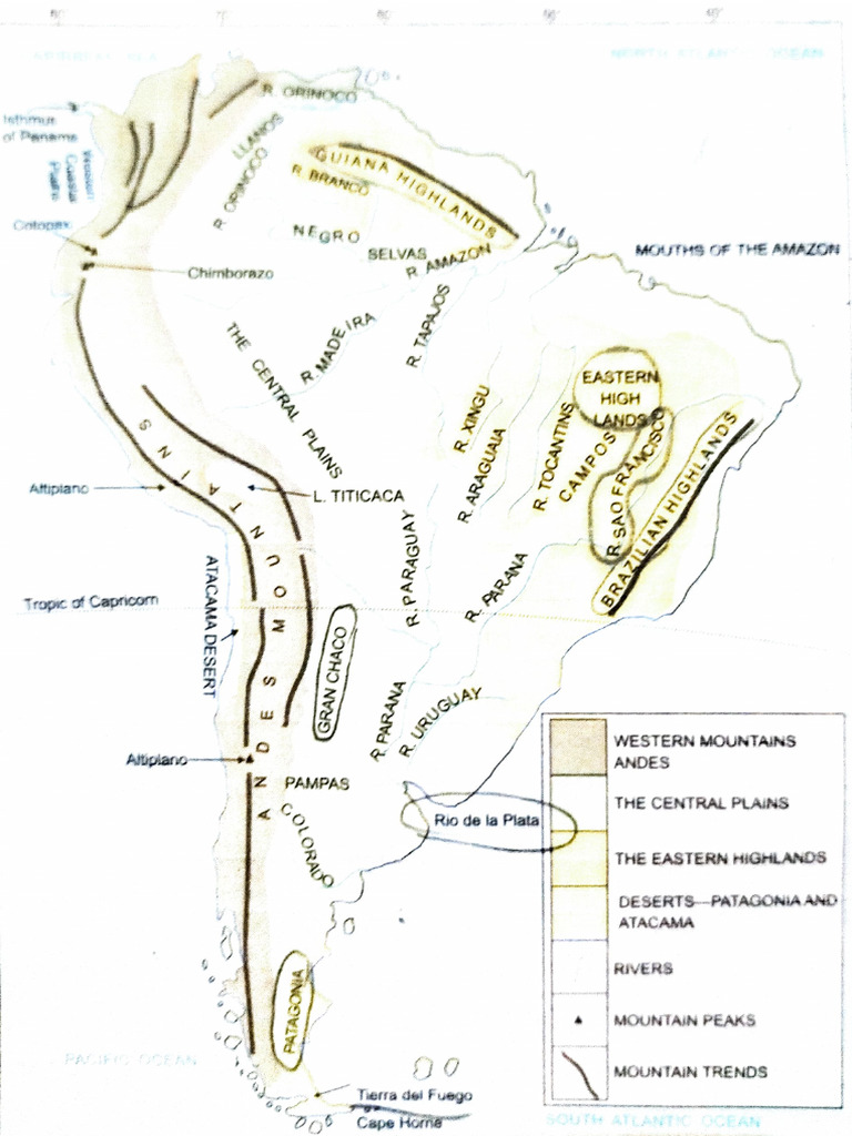 South America Physical Geography Map | PDF | Physical Geography | Earth ...