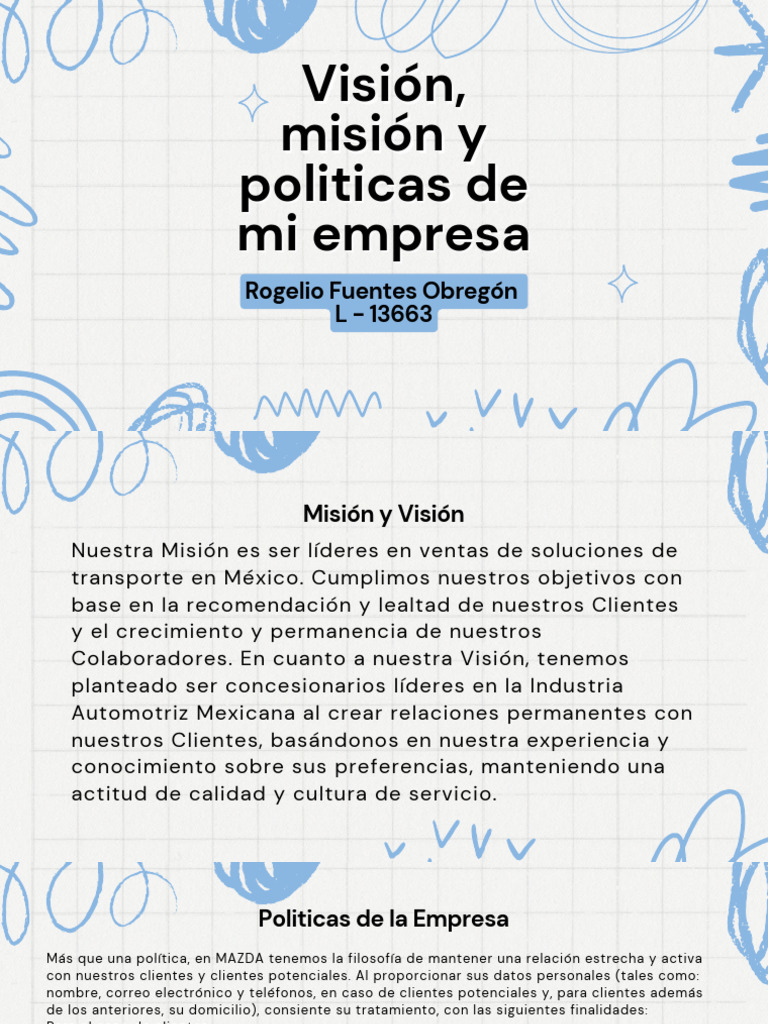 Visión, Misión y Politicas de Mi Empresa | PDF