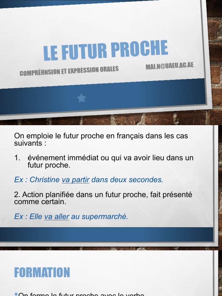 Comprendre le Futur Proche en Français | PDF