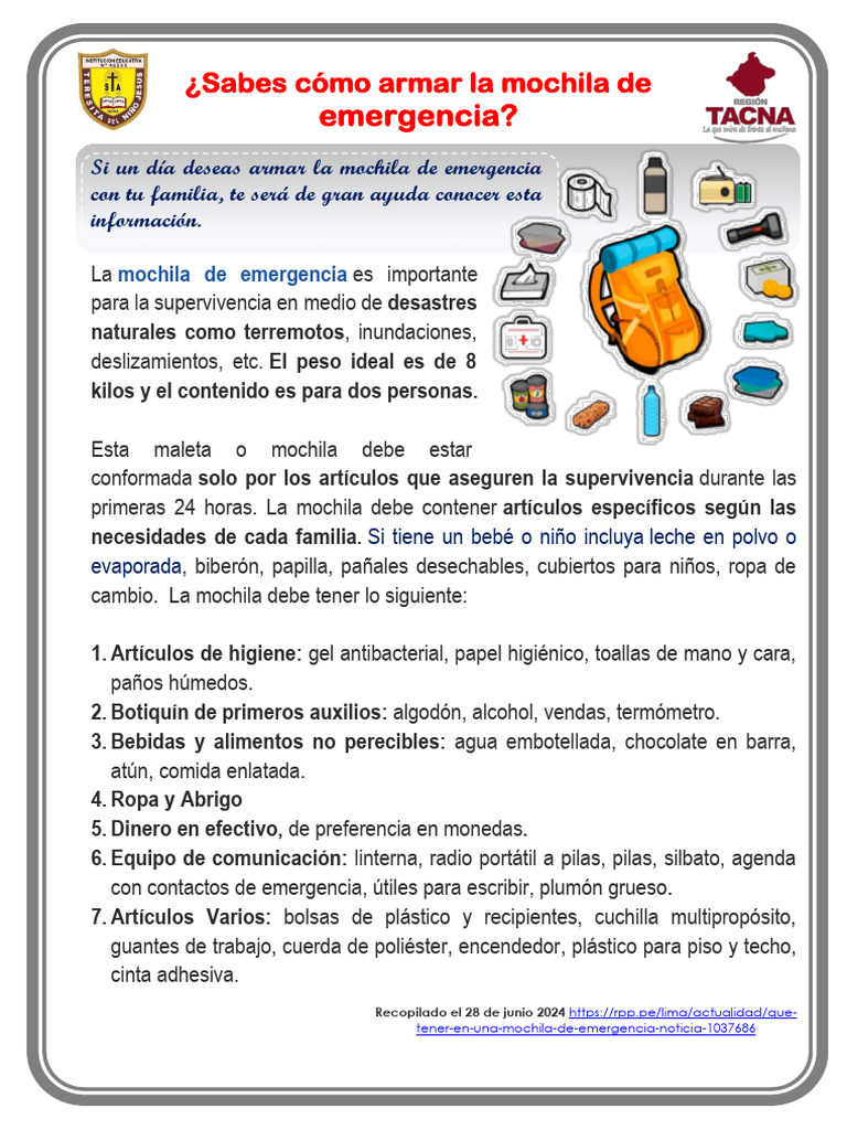 LA Mochila de Emergencia | PDF | Mochila