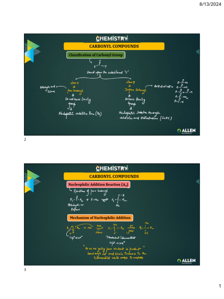 Carbonyl Compounds Carbonyl Compounds: Classification of Carbonyl Group ...