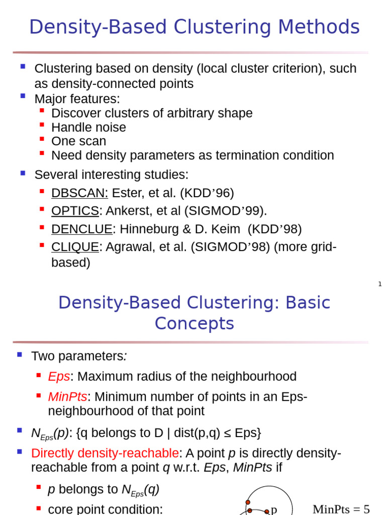 Lecture 11 DBSCAN | PDF | Cluster Analysis | Applied Mathematics Lecture 11 DBSCAN | PDF | Cluster Analysis | Applied Mathematics