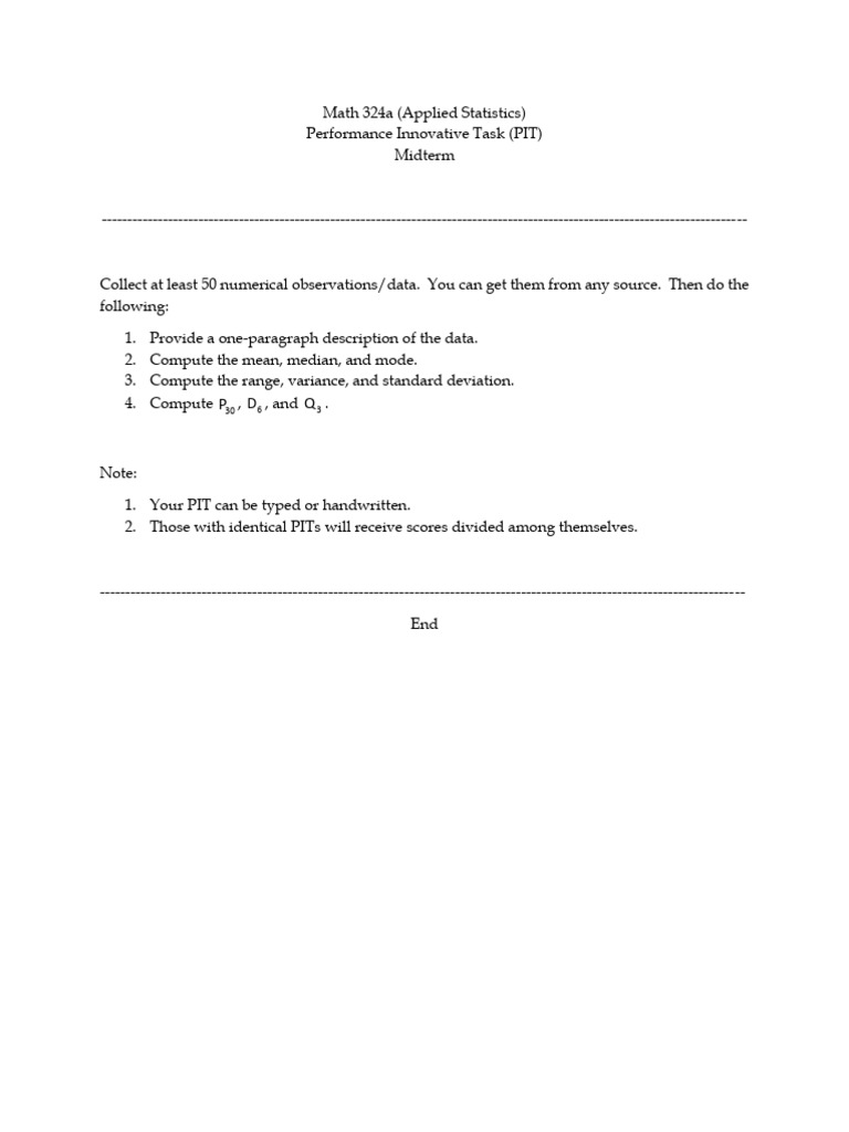 Math 324a Midterm PIT | PDF